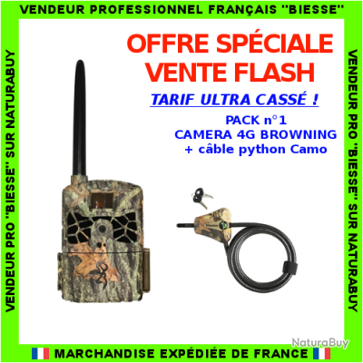 VENTE FLASH PACK n°1 Caméra surveillance Browning Defender Wireless 4G ...