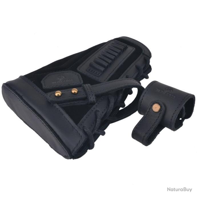 WAYNE'S DOG-Support de crosse en cuir avec coque MAIN GAUCHE NOIR ...