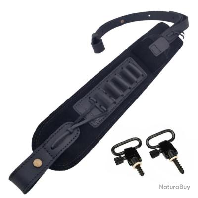 Porte-munitions en toile de cuir Black(20 Gauge) 2 attaches - Bretelles ...