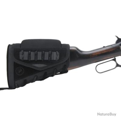 Couverture de crosse de fusil en toile de cuir pour droitier Black .357 ...