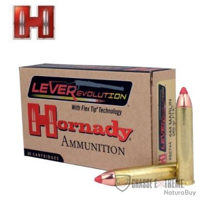 20 Munitions HORNADY Leverevolution Cal 444 Marlin 265Gr FTX - Balles ...