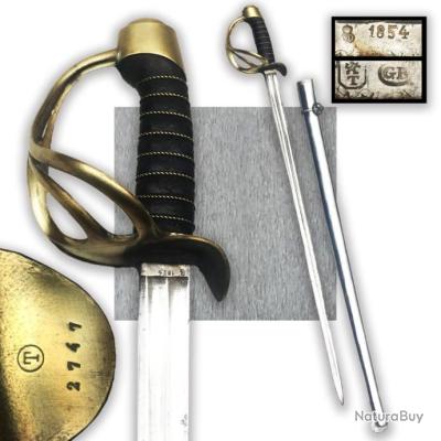 ABL : TRES RARE SABRE BELGE TROUPE DE TRAIN 1854, '' T 2747 '', XIX ...