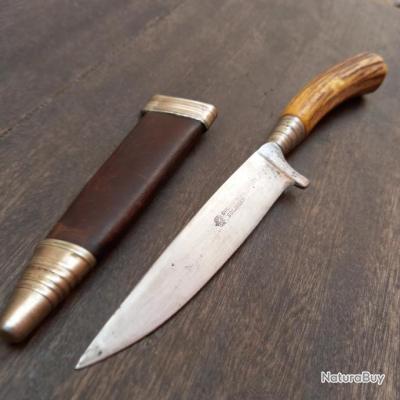 Grand Couteau de Chasse NICKER ALLEMAND de SOLINGEN Manche en Bois de ...