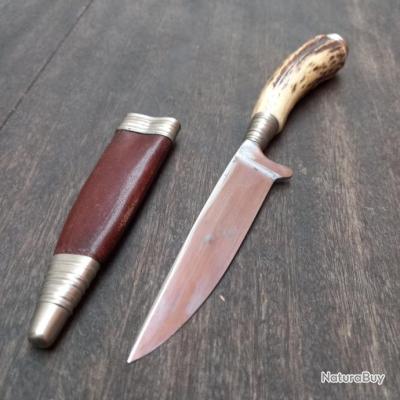 Joli Couteau de Chasse ALLEMAND NICKER de SOLINGEN Manche en Bois de ...