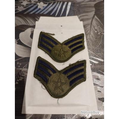 Lot de grades armée us USAF SENIOR AIRMAN KAKI ORIGINAL - Epaulettes ...