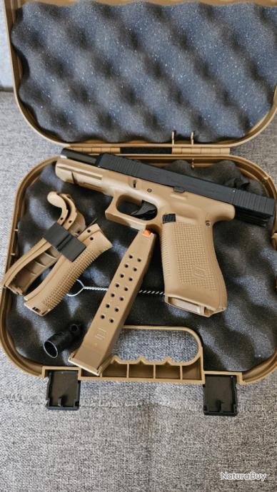 GLOCK 17 GEN5 CAL 9 MM PAK Coyote + Mallette Officielle + quelques munitions. - Pistolets d ...
