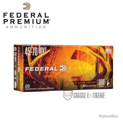 20 Munitions FEDERAL Fusion Cal 45-70 Gvt 300Gr Soft Point - Balles ...