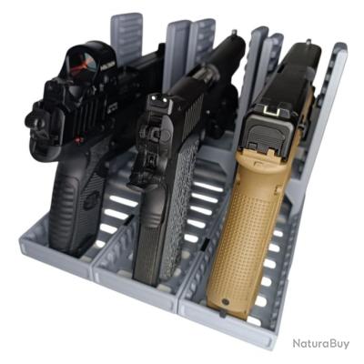 Trois râtelier modulaire pour pistolet et revolver Gris et noir Made in ...
