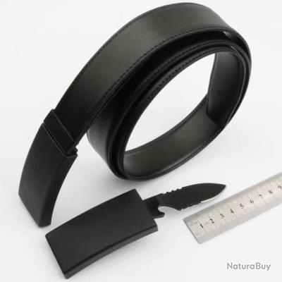 Ceinture en cuir de vachette avec couteau caché dans la boucle avec ...