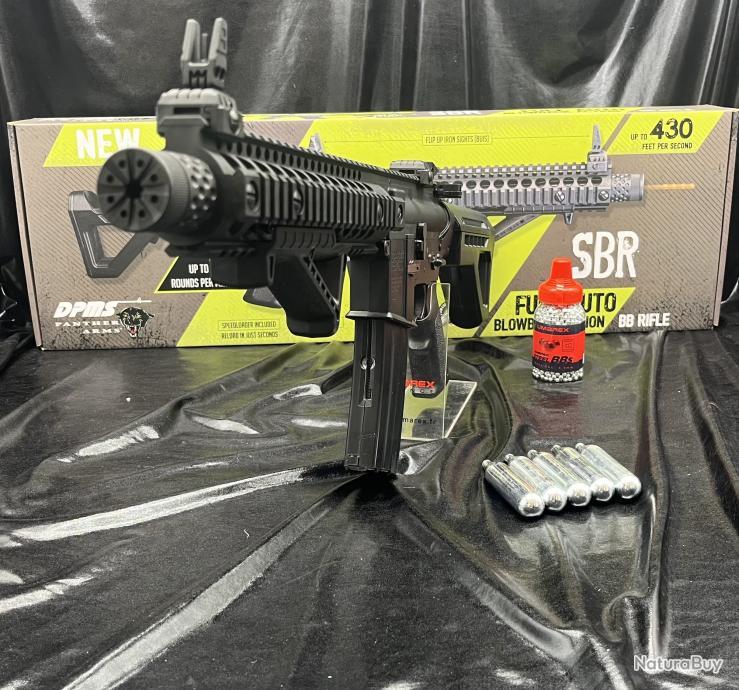 Pack prêt à tirer CARABINE "DPMS SBR" - FULL AUTO - Cal. 4.5 BBS - CO2 ...