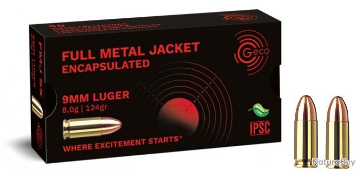 Munitions GECO TMJ Capseled SINTOX CALIBRE 9 mm Luger / 9 x 19 / 9 mm ...