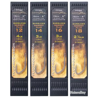 DRENNAN BAS DE LIGNE ACOLYTE MAGGOT PLUS BARBLESS HOOK PLATE 0,12mm 18 6''15cm - Lignes Montées ...