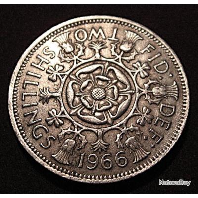 Angleterre piece de TWO SHILLINGS 1966 Elizabeth II TTB - Monnaies ...