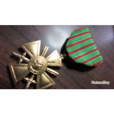 Médaille croix de guerre 1914 1918 ww1 première guerre doréet datée ...