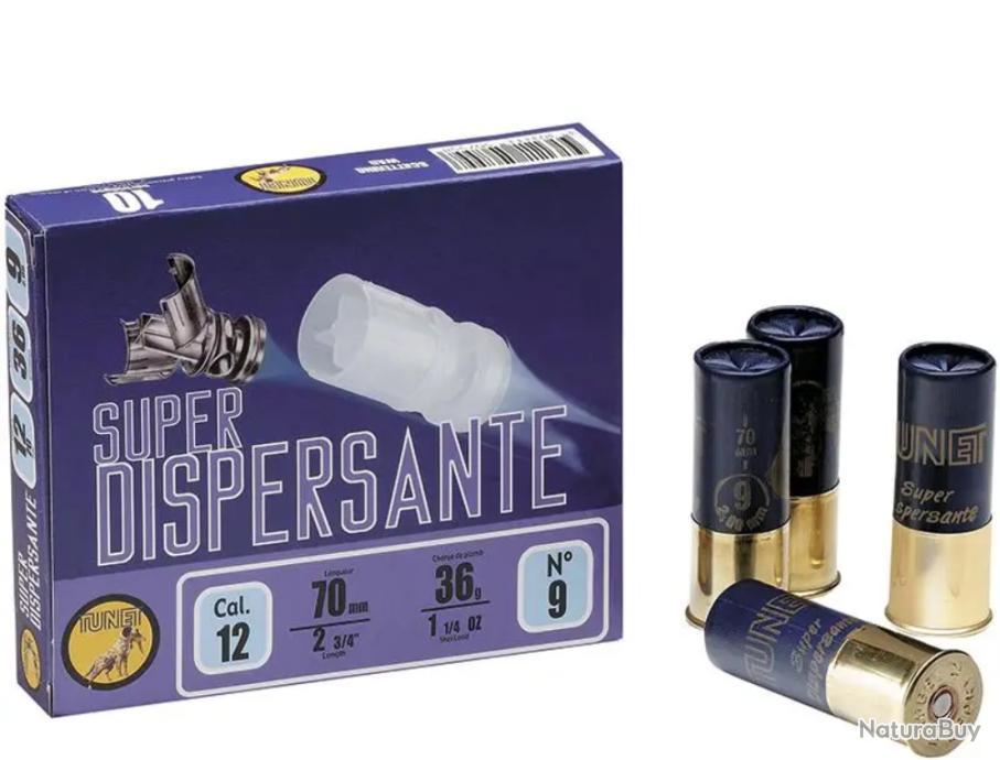 TUNET SUPER DISPERSANTE CAL 12/70 PLOMB 9 36g - Cartouches calibre 12 bourre grasse et ...