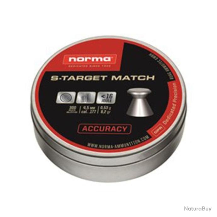 Plombs Norma S-Target Match - Cal. 4.5 mm - Par 1 - Plombs pour air comprimé (12815157)