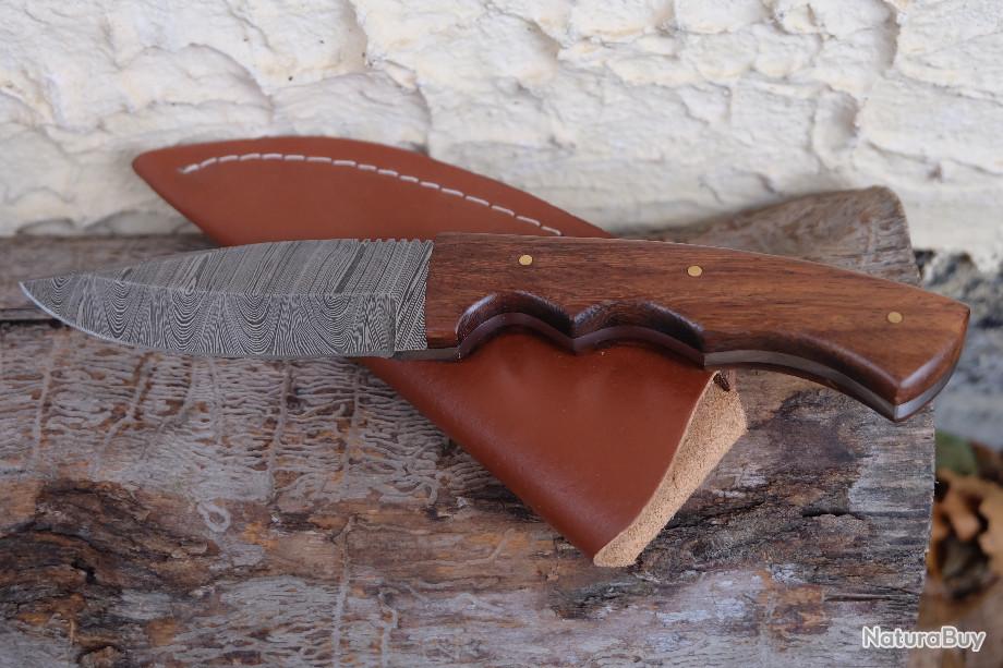 Skinner Couteau de Chasse Damas Lame Drop Point 256 Couches Manche ...