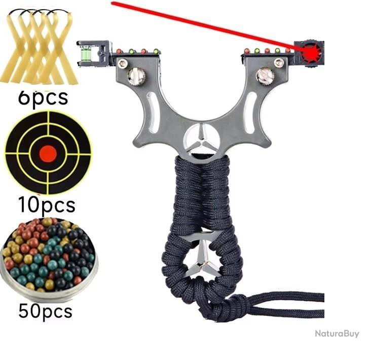 Pack Fronde de chasse / lance pierre noir avec laser, cibles ...