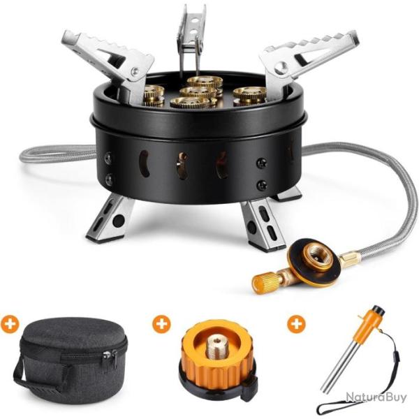 Réchaud à Gaz 11000w Cuisinière Réglable Ultra Léger Portable Propane ...