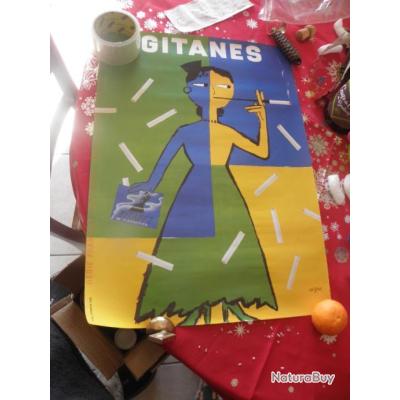 Publicitaire Affiche pub vintage Gitanes signé Savignac Régie des tabac Seita 40 x 60 cm ...