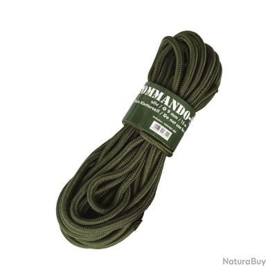 Corde Mil-Tec Commando 15M - Vert Olive / Ø9 mm x 15 m - Paracorde (12896574)