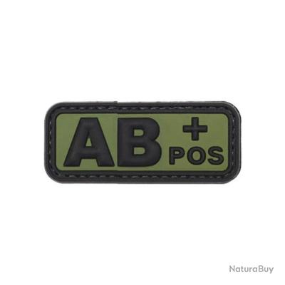 Identifiant de groupe sanguin Mil-Spec ID - Vert olive / AB + - Ecussons - Patch Airsoft (12900746)