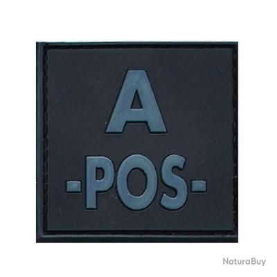 Patch Identifiant Groupe Sanguin Low Visibility PVC BK - Noir / A + - Ecussons - Patch Airsoft ...