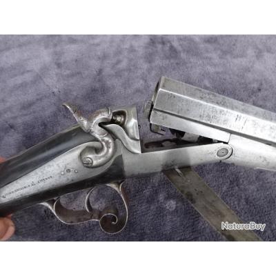 Superbe fusil canardier à percussion chien extérieur calibre 10 ...