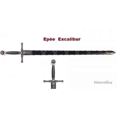 Epée Excalibure avec fourreau Noir tressé de 110 cm - Epées (12935167)