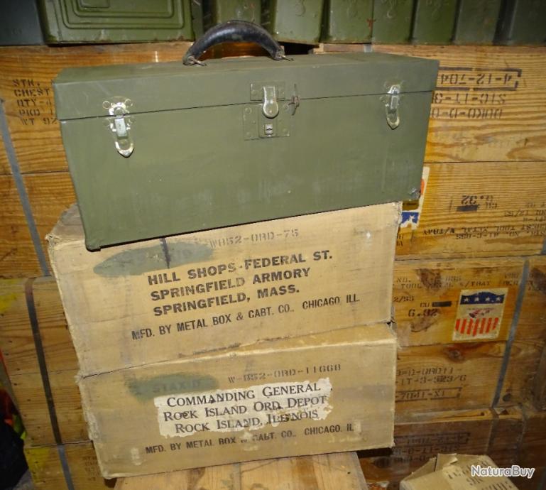 Caisse a outils Springfield armory US WW2 CHEST STEEL M6 D28201 toolbox ...