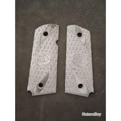 PLAQUETTES PISTOLET STI G10 OFFICER AVEC VIS INOX - Pièces détachées ...