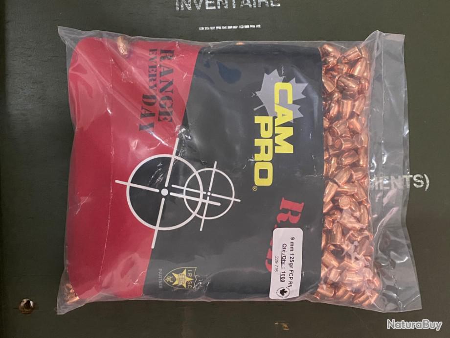 Ogives 9x19 Campro RED projectile plombs cuivrés FCP RN 125gr .355 x ...