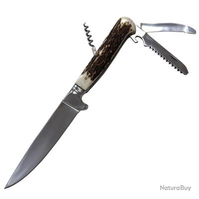 Couteau Nicker multifonctions bois de cerf - Couteaux multilames et ...