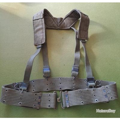 BRELAGE ET CEINTURON EN TOILE US, M56, PERIODE GUERRE DU VIETNAM ...