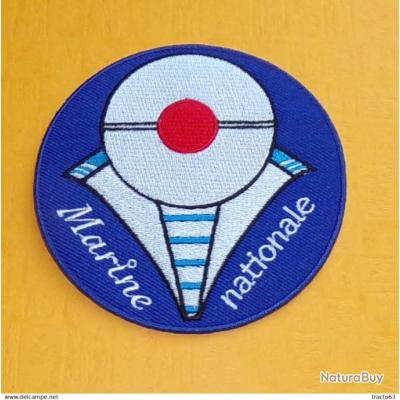 TISSU PATCH : MARINE NATIONALE FRANCAISE , DIAMETRE 9 CM , BON ETAT VOIR PHOTO . POUR TOUT ...