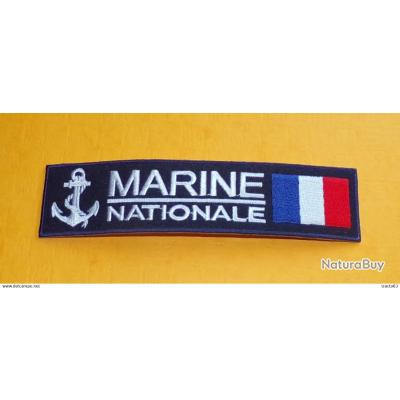 TISSU PATCH : MARINE NATIONALE FRANCAISE , LONGUEUR 14 CM LARGEUR 3,5 CM, BON ETAT VOIR PHOTO ...