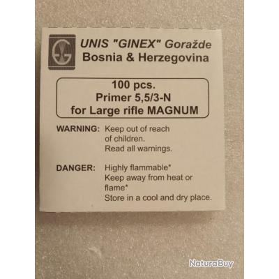 100 amorces Large rifle Magnum Ginex - Amorces (13013718)