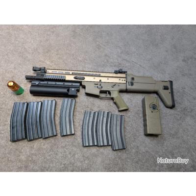 SCAR L tan avec lance grenade airsoft - Fusils d'assaut (13018146)