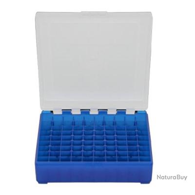 BOITE DE RANGEMENT BLEU COUVERCLE TRANSPARENT 100 MUNITIONS CAL 9MM ...