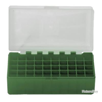 BOITE DE RANGEMENT VERTE COUVERCLE TRANSPARENT 50 MUNITIONS CAL 223 ...