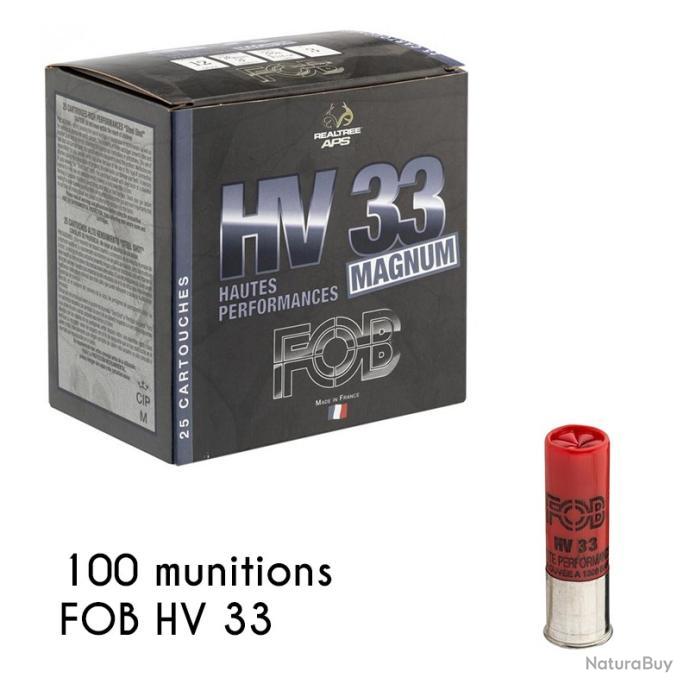 100 Cartouches billes acier FOB HV 33 Magnum HP 12/76 n°5 5 ...