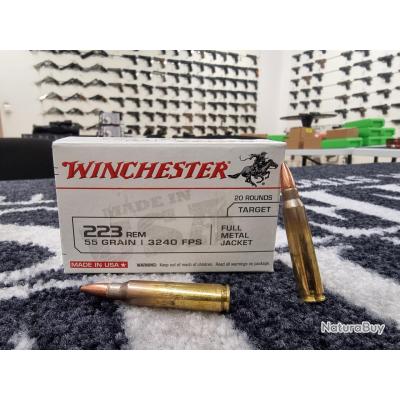 Winchester 223 rem 55gr fmj (x20) - Munitions de Catégorie B (13052526)