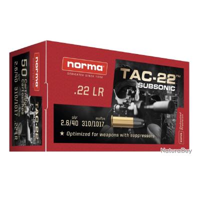 Munitions 22Lr Norma TAC-22 SUBSONIC - Munitions - Balles 22LR (13053511)