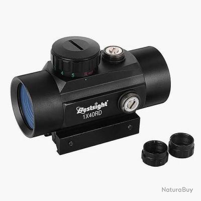 Viseur 1x40 Rouge Vert Point 5 MOA avec Rail 11/20mm Compatible Airsoft ...