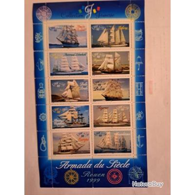 COLLECTION DE 10 TIMBRES NEUFS en Francs CONCERNANT "L'ARMADA DU SIECLE" ROUEN 1999 - Objets ...