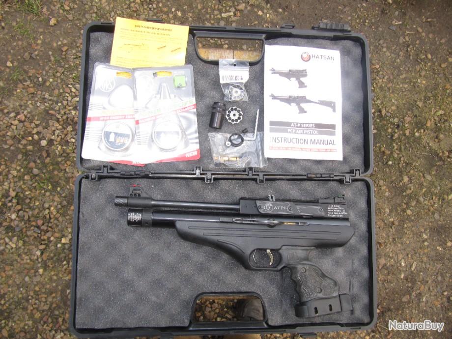 HATSAN PCP GUN MOD.AT-P1 Cal.5,5 mm, 19 Joules + Air pump, en état neuf ...