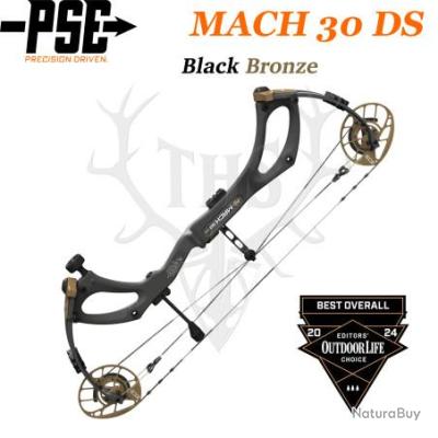 PSE MACH 30 DS Arc compound à poulies en carbone monocoque 40-50# Gaucher Black/Bronze - Arcs ...