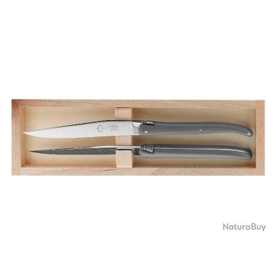 COFFRET 2 LAGUIOLE TABLE G.DAVID POM GRIS 23CM G.DAVID - Couteaux ...