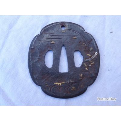 J169- lot tsuba en fer pour katana , wakisachi , sabre japonais ...