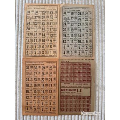 Feuilles de tickets de ration - Tickets et cartes de rationnement ...